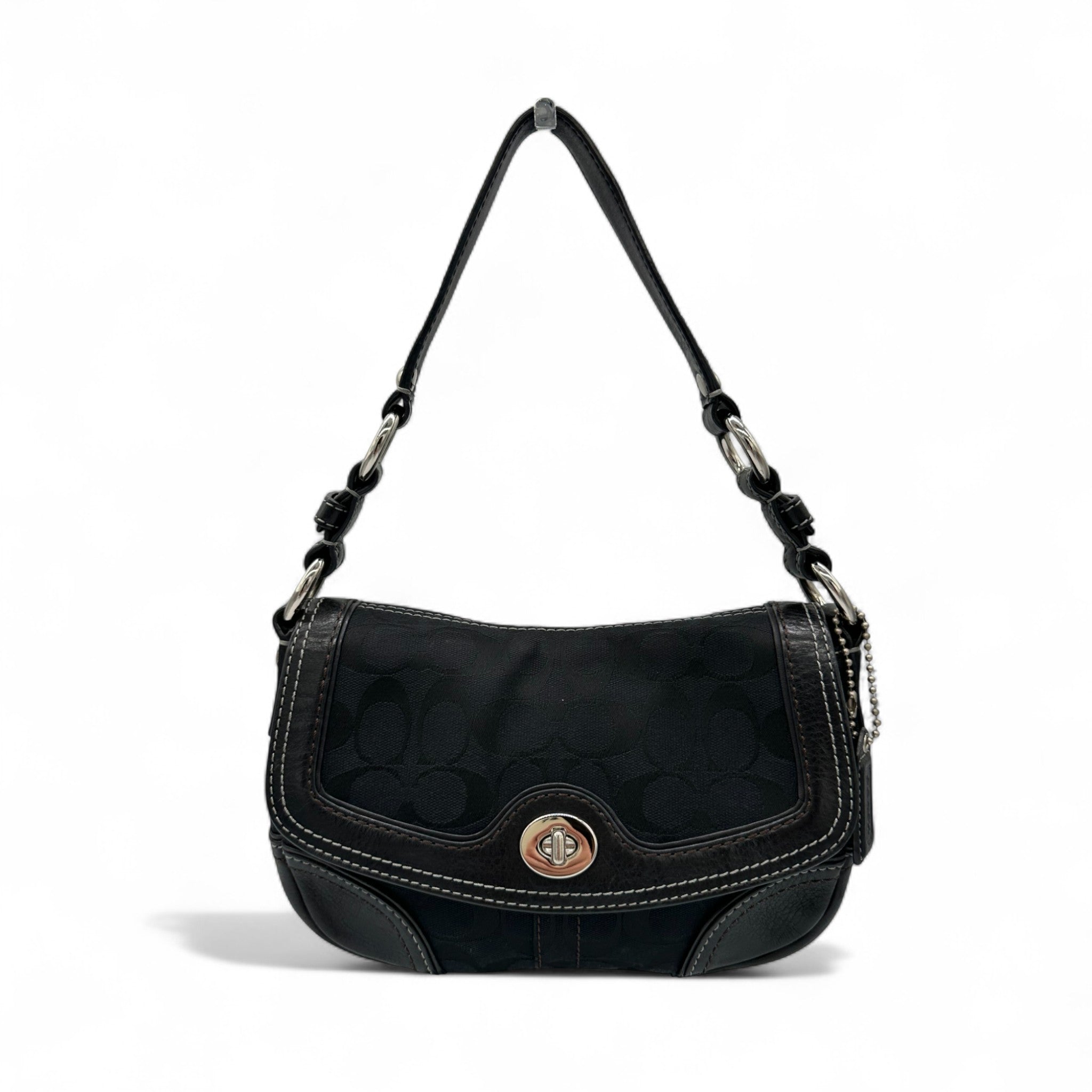 Vintage Coach 10983 Black Leather Turnlock Shoulder Bag – Thanks it's ...